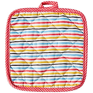 C.R. Gibson Bloom Polyester Potholder Set for Kitchens, 7.75" W x 8" L and 8" W x 8.15" L, Multicolor