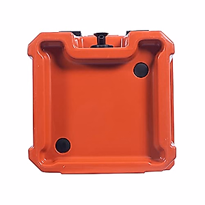 CAMP-ZERO 20L | Drink Cooler/Ice Chest with 2 Molded-in Cup Holders & Comfort Grip Rope Handles | Thick Walled, Freezer Grade Cooler w/Secure Locking System & Tie Down Channels (Burnt Orange)