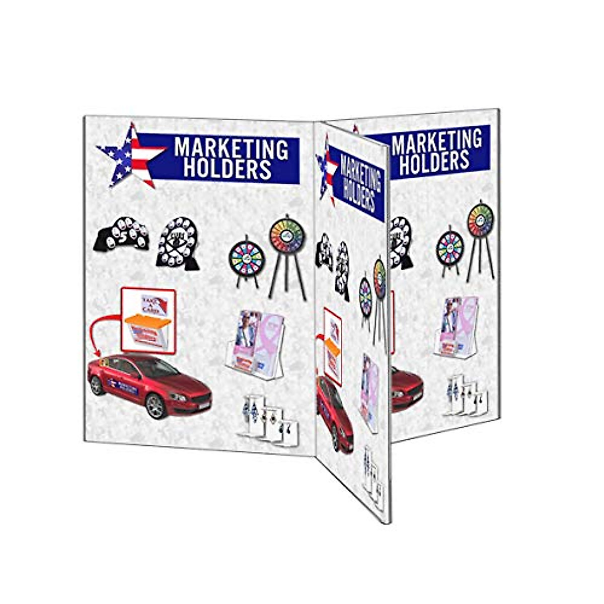 Marketing Holders Multi Panel Sign Holder 5" x 7" Pack of 10 Public Notice Stand Nameplate Directions Maps Frame Clear Acrylic Table Tent Graphic Image Party Venues Celebrations Announcements