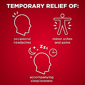 Amazon Basic Care Acetaminophen PM, Pain Reliever Plus Nighttime Sleep Aid, 100 Count