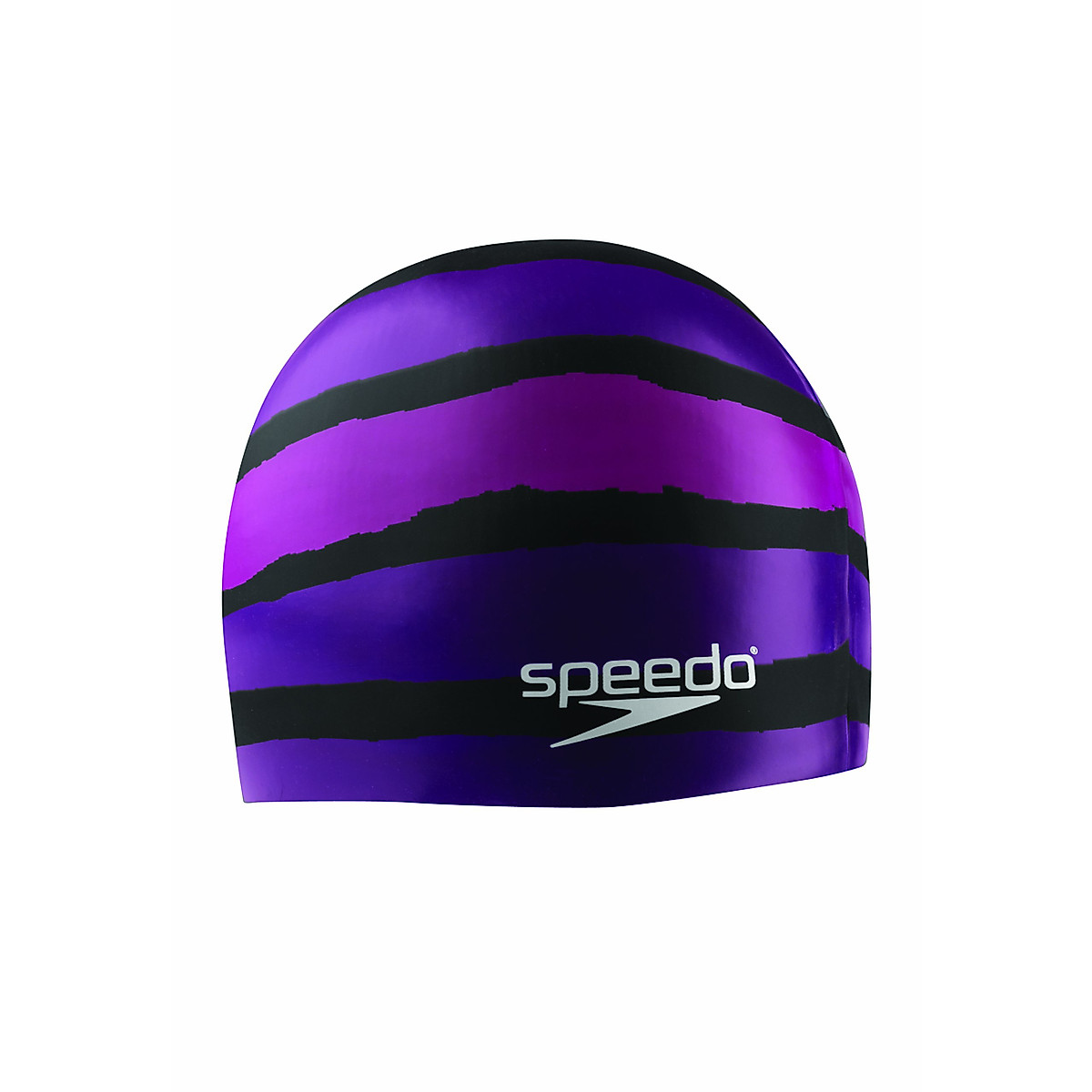 Speedo Silicone 'Flash Forward' Swim Cap, Black/Purple