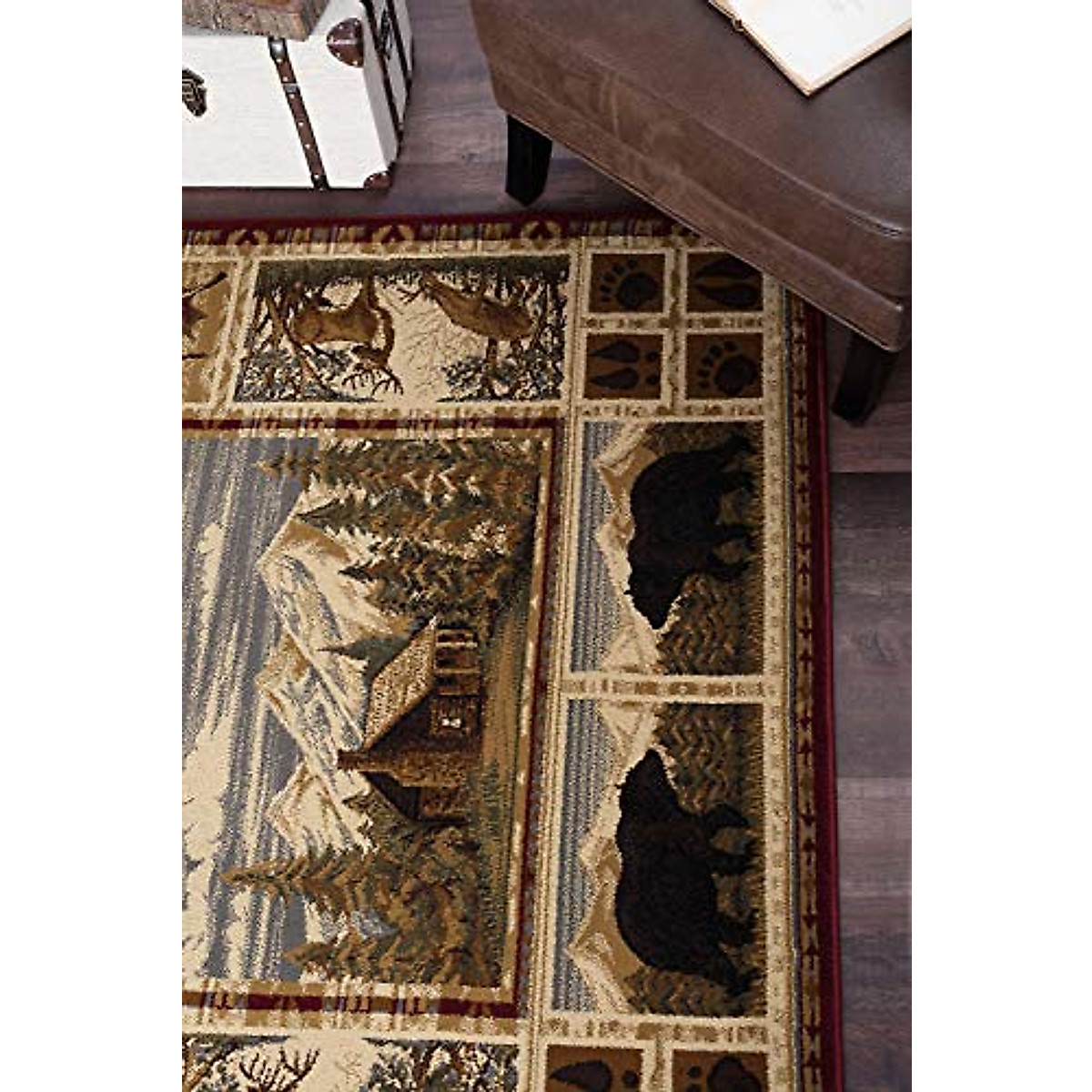 Lakeside Retreat Red Large 9x12 Area Rugs for Living Room - Bedroom or DiningRoom - Cabin, Lodge and Farmhouse Style Rustic Indoor Carpet