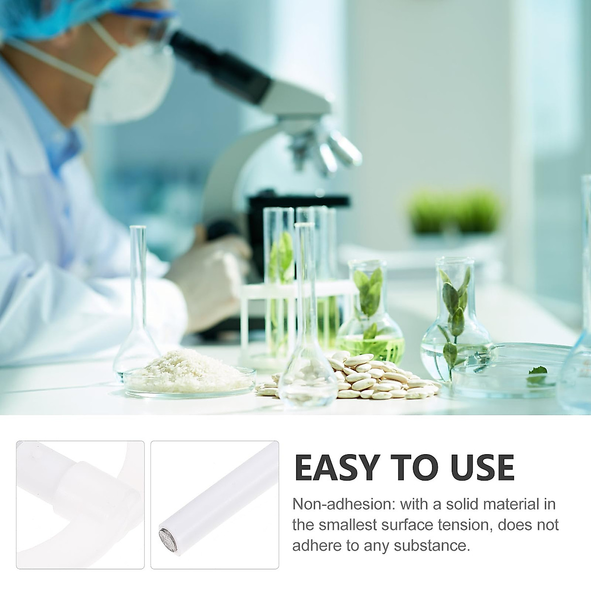 Baluue PTFE Electric Stirring Rod 310 mm/12 inch Length Stirrer with Paddle Mixer Shaft Accessories Electric Overhead Stirrer for Lab