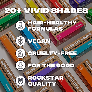 Good Dye Young Semi-Permanent Hair Color, Vegan and Cruelty-Free Peach Orange Hair Dye, Last up to 24 Washes, Non-Damaging Conditioning Hair Color (5FL OZ, Peach Fuzz)