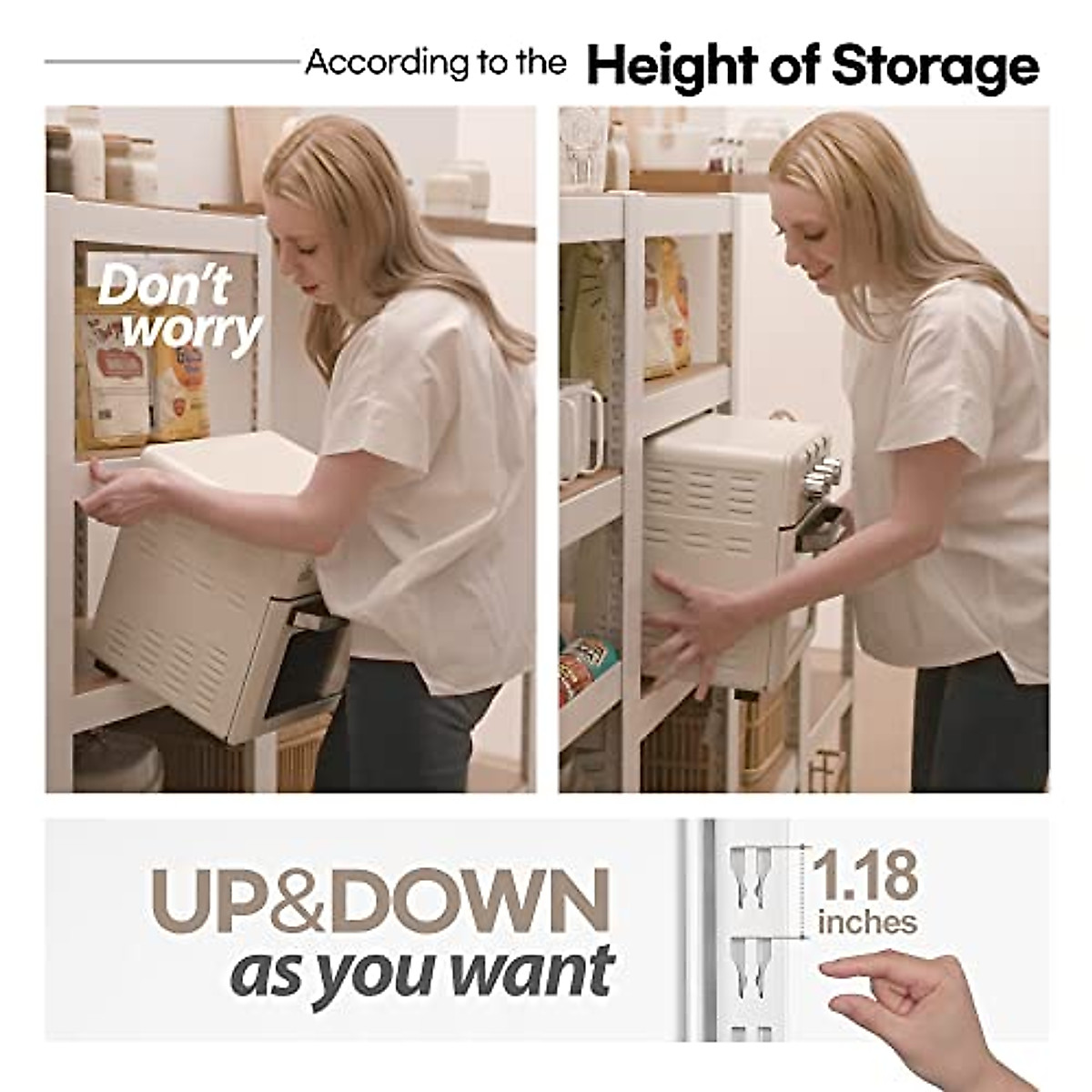 HOMEDANT House 5-Tier Laminated Metal Shelving Unit Adjustable Storage Utility Rack Heavy Duty Shelves Organization Multipurpose Shelf Kitchen Garage Pantry Closet 1Pack