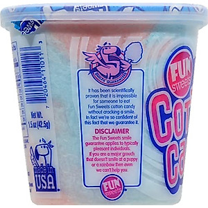 Fun Sweets Cotton Candy Classic - Cup, 1.5 Ounce, 1 Count (SUGAR CANDY - REGULAR SIZE)