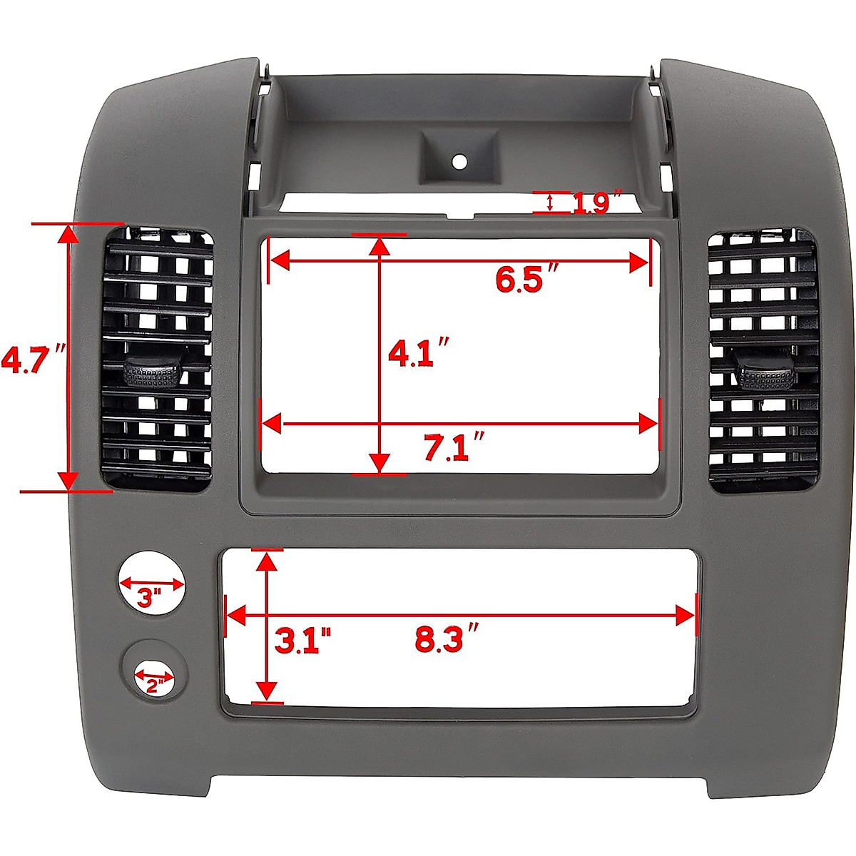 HECASA Center Dash Console Instrument Panel Cluster Lid Bezel Compatible with 2005-2020 Nissan Frontier Replacement for 68259-ZP16D 68259ZP16D