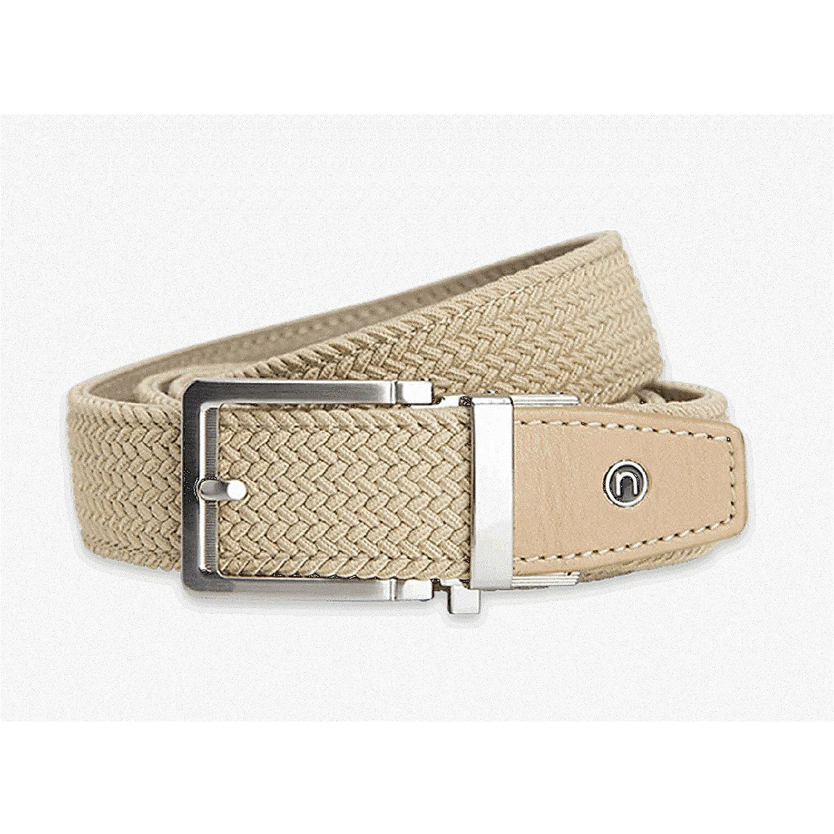 Nexbelt Braided Golf Belt with Ratchet Technology - Cut to Fit Braided Golf Belt for Men - PreciseFit Braided Stretch Golf Belt with 1 3/8" Width Strap - Tan