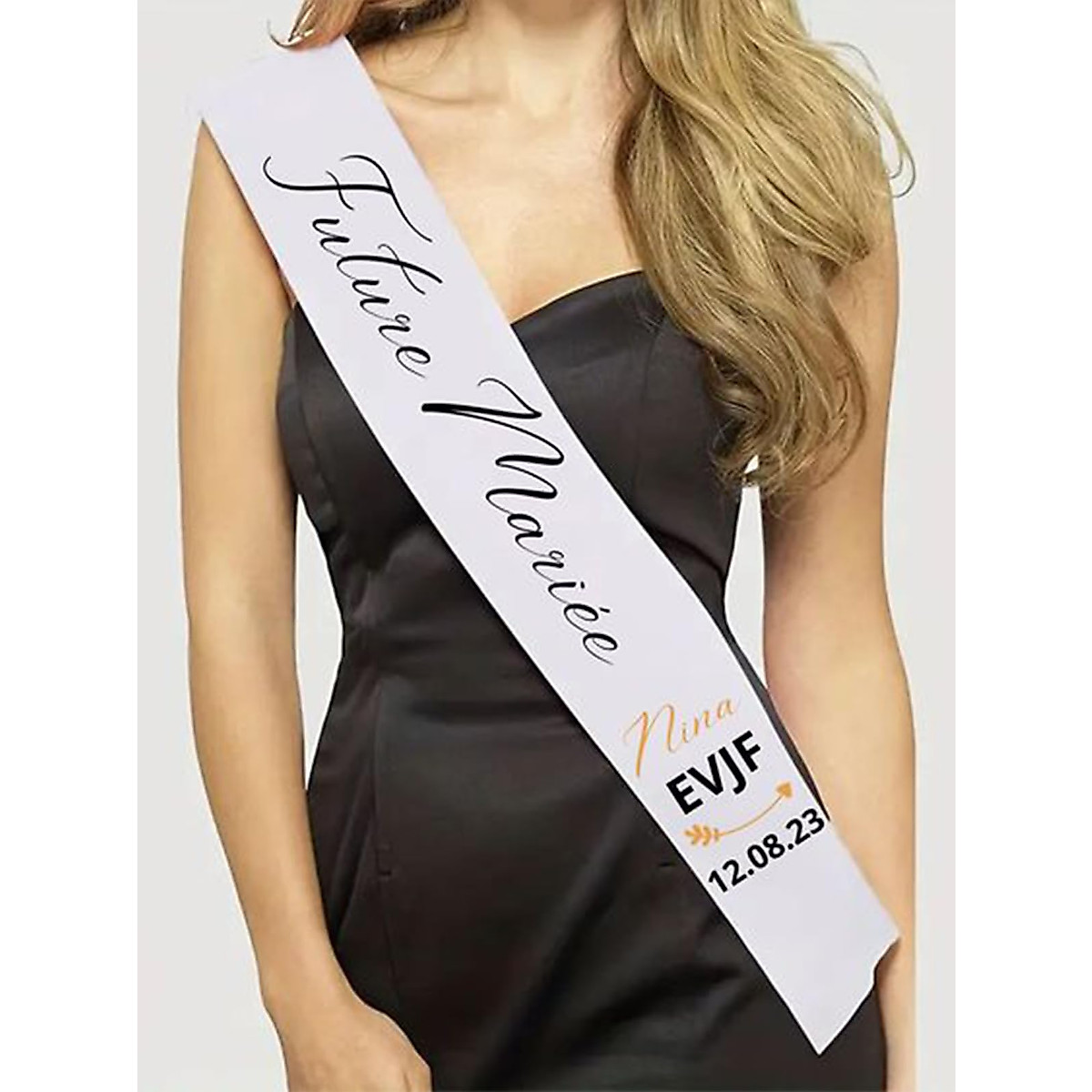 BLUPLE 12 Pieces Blank Satin Sashes to Decorate, Plain Sashes Party Decorations DIY Supplies for Birthday Graduation Wedding (White)