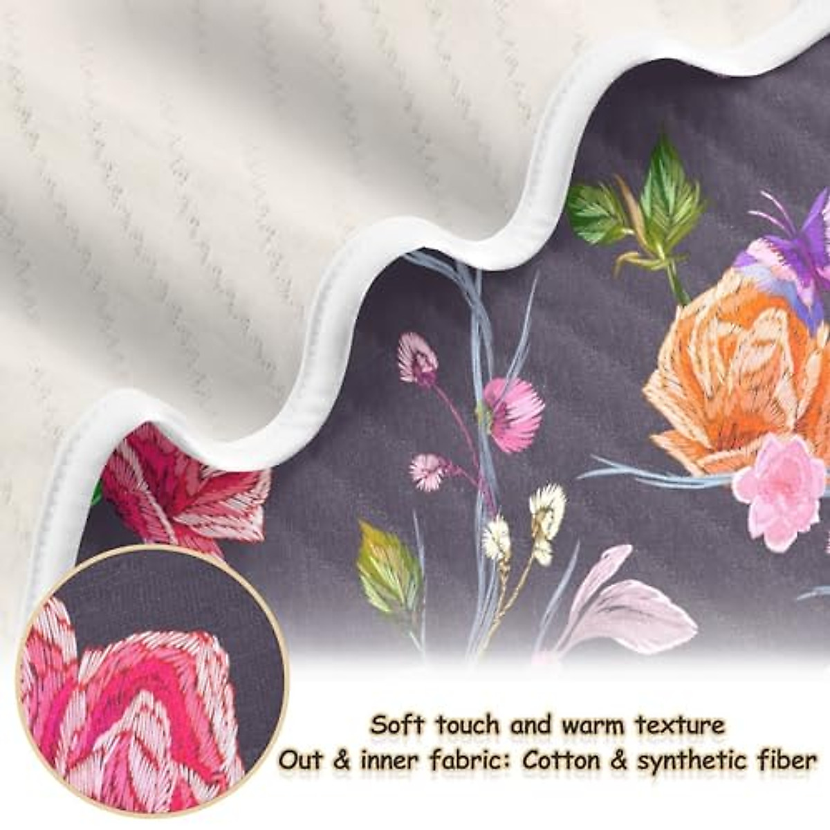 Kigai Floral Bird Pattern Baby Blanket for Boys Girls, Swaddle Blankets Soft Cozy Nursery Receiving Blankets Travel Blanket Throw Blankets for Toddler Newborn, 30 x 40 Inch