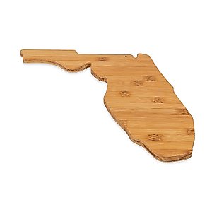Camco 53111 Bamboo Cutting Board, Florida-shaped - Perfect for Kitchen Use or Wall Decoration - Moisture Resistant