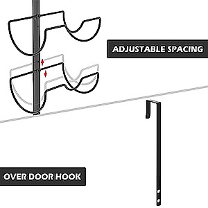 X-cosrack 9-Tier Over The Door Towel Racks for Bathroom - Wall Mounted Metal Towel Holder-Rolled Towel Organizer Door Hanging Towel Storage-Matte Black