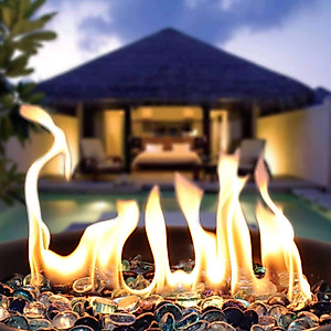 Flat Glass Marbles for Vases - 5 LB Mixed Blue Aqua and Clear Decorative Stone Beads for Vases, Crafts, Colored Rocks Table Scatter, Aquarium Fish Tank Pebbles, Centerpieces Gem Décor Floral Displays