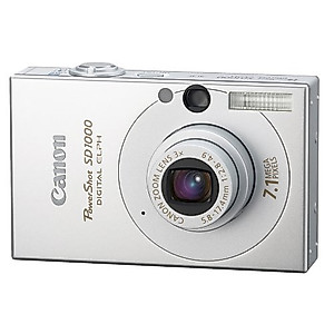 Canon PowerShot SD1000 7.1MP Digital Elph Camera with 3x Optical Zoom (Silver) (OLD MODEL)