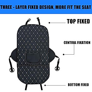 Aiydachy Kick Mats Back Seat Protector 2 Pack Car Back Seat Cover Premium Fabric Odor Free Protect Your Leather Seat with 2 Storage Pocket