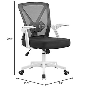 Adjustable Ergonomic Mesh Office Chair with 90° Flip-up Armrests for Home Office, Black