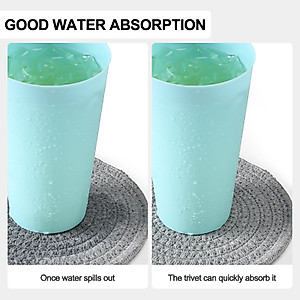 5 Pieces Trivets for Hot Dishes, Potholders Set 100% Cotton Woven Hot Pot Holders Set, Farmhouse Coasters, Hot Pads, Table Mats, Spoon Rest for Baking and Cooking, Kitchen Decor, 7 Inch