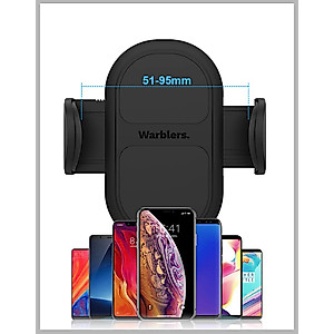Warblers® Cup Holder Phone Mount – Adjustable Phone Cup Holder for Car with Silicone Protection 360-degree Telescopic Arm – Cup Phone Holder Compatible with iPhone, Samsung, Huawei, LG