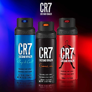 CR7 Game On Cristiano Ronaldo - Classic Body Spray Scent for Men - With Papaya, Ice, Cedar, and Cashmere Wood - From Cristiano Ronaldo's Original Men's Fragrance Collection - 5.1 oz