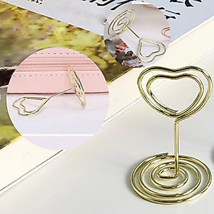 WOHENI 20Pcs Mini Table Number Holders,Place Card Holder,Wire Picture Holder,Small Size Table Card Holders,Photo Holder for Centerpieces,Wedding Reception,Party, Birthday (Gold)