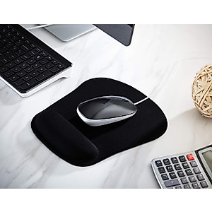 Quality Selection Mouse Pad Wrist Support Comfortable Ergonomic Wrist Rest Memory Foam Mousepad, Cushion & Pain Relief Mouse Pads, for Computer, Laptop, Home & Office Non-Slip Rubber Base, Black