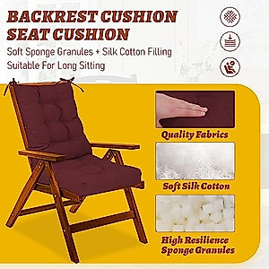 Focuprodu Rocking Chair Cushions.Soft Chair Cushions for Indoor/Outdoor A Variety of Rocking Chairs. Double Non-Slip Design Chair Cushions are Suitable for Patio, Garden. (Plush-Burgundy)