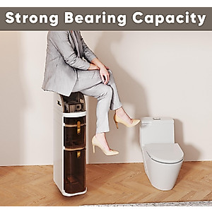 tonchean 3 Tiers Slim Bathroom Storage Cabinet,Already Assembled Waterproof Narrow Bathroom Toilet Organizer Mobile Slim Storage Cart with Wheels Clear Drawers for Small Space Gap Corner