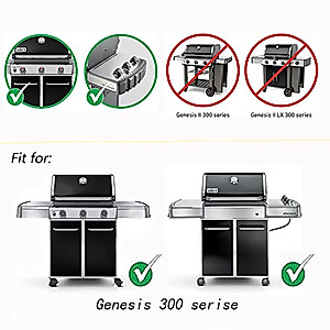 Leship 19.5 inch Cooking Grates Replace for Weber 7524, 7528, Weber Genesis 300 Series Genesis E310 E320 E330 S310 S320 S330 EP310 EP320 EP330 Grills, Cast Iron Grill Grates (19.5" x 12.9" Each)