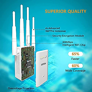 BKBKDAY 2023 New 4X Faster WiFi Extender Signal Booster,up to 10000 sq.ft - 1200Mbps Wall-Through Strong WiFi Booster,Broader Coverage Than Ever,Wireless Signal Repeater Booster -Dual Band 5GHz/2.4GHz