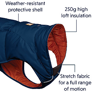 Ruffwear, Quinzee Insulated, Water-Resistant Jacket for Dogs with Stuff Sack, Blue Moon, Medium