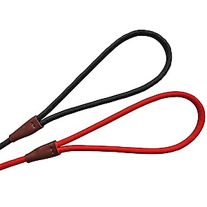 BTINESFUL 7FT Slip Lead Dog Leash, Strong Nylon Rope Leash, 1/4 & 1/2 inch Diam Dog Training Lead for Small Medium Large Dogs (1/4" * 7 FT, Black)