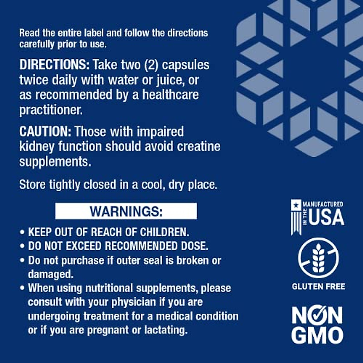 Life Extension Creatine Capsules – For Healthy Muscle Performance - Energy Support Supplement Non-GMO, Gluten Free – 120 Capsules