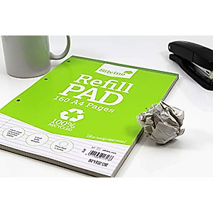 Silvine Everyday Refill Pad Recycled Wirebound Ruled Margin 160pp 70gsm A4 Ref RE4FM [Pack of 6]