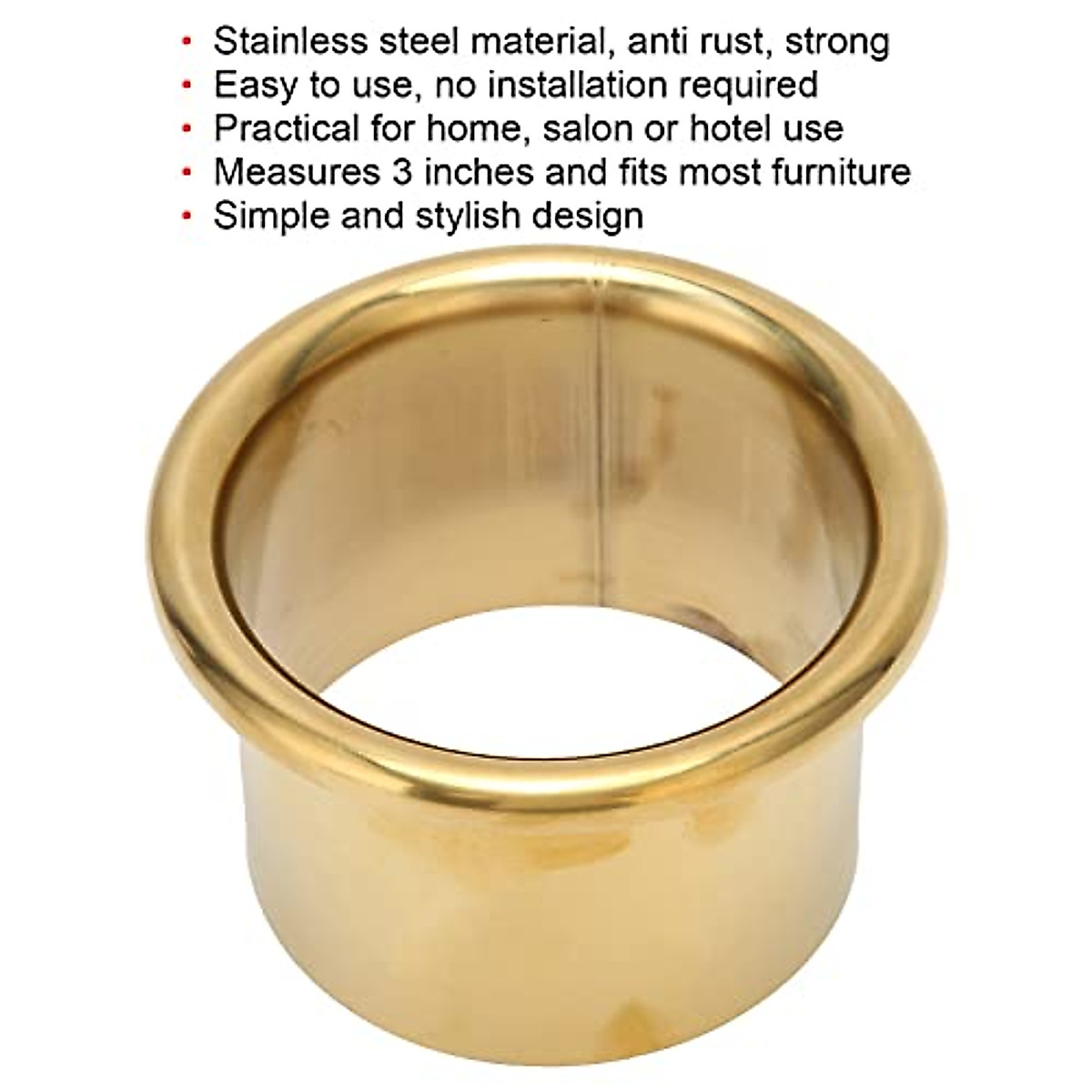 FILFEEL Hair Dryer Holder Stainless Steel Hair Dryer Rack Organizer Blower Dryer Stand for Bathroom Hotel Hair Salon Barbershop(Gold)