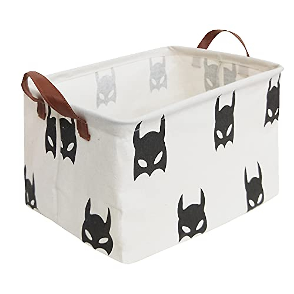 HIYAGON Kids Storage Basket Batman Easter Basket Cute Basket Empty Toy Storage Bin Organizer Box Rectangular Room Decor for Home Books(Black bats)
