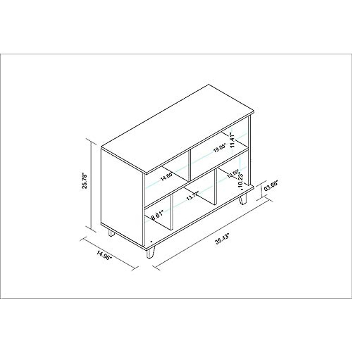 Manhattan Comfort Minetta Midcentury Modern Bookcase, White