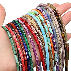 4x13mm Natural Green Point Jade Stone Tube Shaped Gemstone Manual Cylindrical Loose Beads for DIY Bracelets Earring Jewelry Making