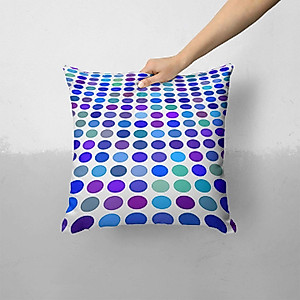 iiRov Blue and Purple Strayed Polkadots - Custom Decorative Home Decor Indoor or Outdoor Throw Pillow Cover Plus Cushion Set for Sofa, Bed or Couch (Pillow CASE Cover Plus Cushion)