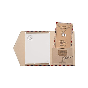 quan jewelry Handmade Origami Unicorn Pendant Necklace, Animal Jewelry Graduation Gifts for Women & Men with Inspirational Greeting Card, Adjustable 16" to 18" - Handcrafted