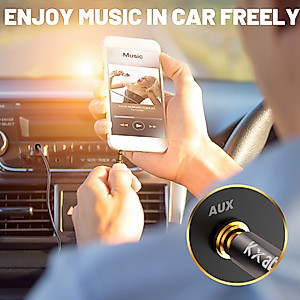 3.5mm Extension Cable 50 Feet, Long Male to Female Auxiliary Audio Stereo Cable, Headphone Extension Cord, Hi-Fi Sound, Gold Plated Connectors, OFC Core, Black Cable (with 5 pcs Cable Ties) - 50ft