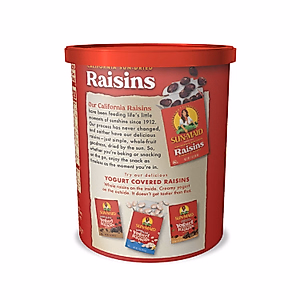 Sun-Maid California Sun-Dried Raisins - 13 oz Resealable Canister - Dried Fruit Snack for Lunches, Snacks, and Natural Sweeteners