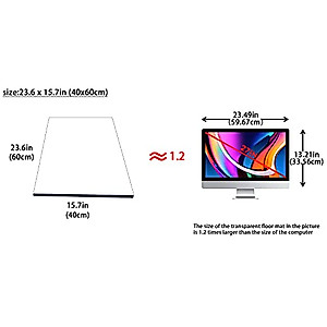 MM MELISEN Clear Plastic Nightstand Protector, Square Bedside Table Covers, End Side Table Pad, Coffee Table Cover Mat, Can Be Trimmed to Fit Irregular Occasion (15.7 X 23.6in/40 X 60cm)