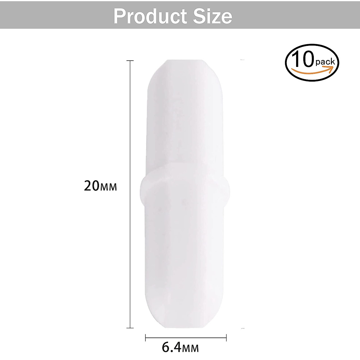 joaoxoko Magnetic Stir Bars,10 Pcs PTFE Magnetic Stirrer Mixer Stir Bar, 20 mm/ 0.8 Inch White Laboratory Stirrer Mixer Bar (10)