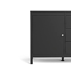 Tvilum, Black Matte Madrid 2 Door Sideboard with 3 Drawers