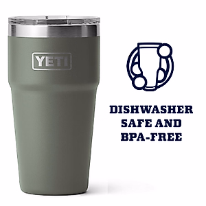 YETI Rambler Stackable Pint, Vacuum Insulated, Stainless Steel with MagSlider Lid, Camp Green