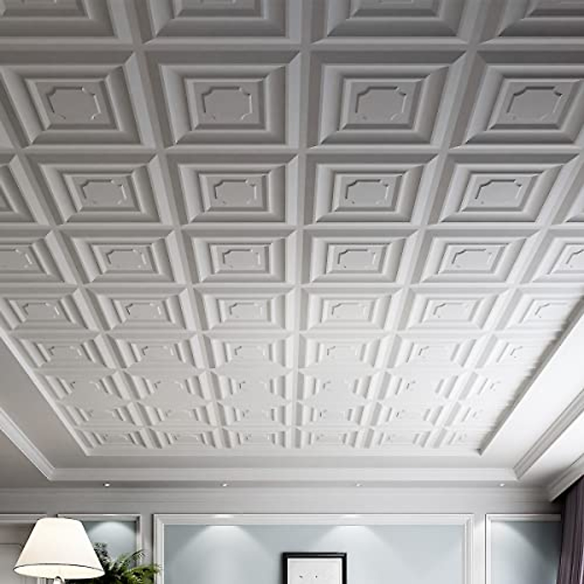 Art3d Drop Ceiling Tiles 24x24, Pack of 12pcs in White