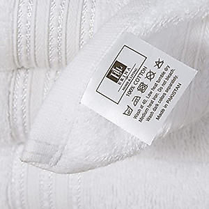 ERINA Large Hand Towels 16 x 28 Inch (4 Pack) - Heavy GSM 100% Ring Spun Combed Cotton Quick Drying Highly Absorbent Towels - Soft Hotel Quality for Bath, Gym and Spa (White)
