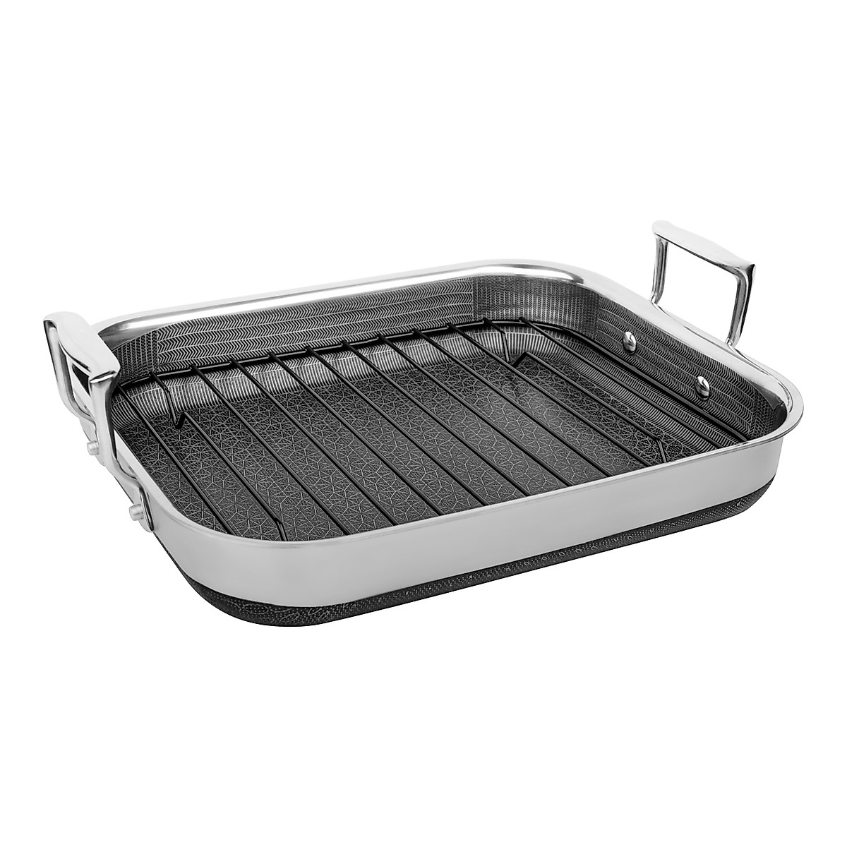 LIVWELL DiamondClad Hybrid Nonstick Frying Pan 14-Inch Quart - Home and Kitchen Gift - Hybrid Cookware Set - Stainless Steel Sauté Pan - Skillets and Frying Pan Nonstick with Rack - Deep Frying Pan