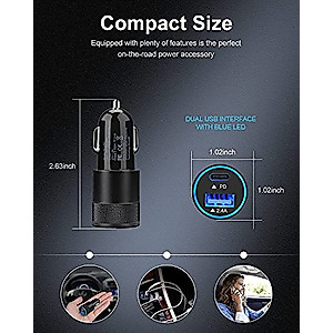 USB Wall Charger, AILKIN 2-Pack 2.1Amp Dual Port Quick Charger Plug Cube&2-Pack 3.4a Dual Port USB Fast Car Charger