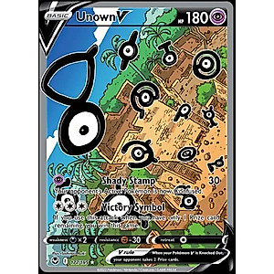 Unown V 177/195- Silver Tempest - Full Art - Pokemon Ultra Rare Card - Holo Foil